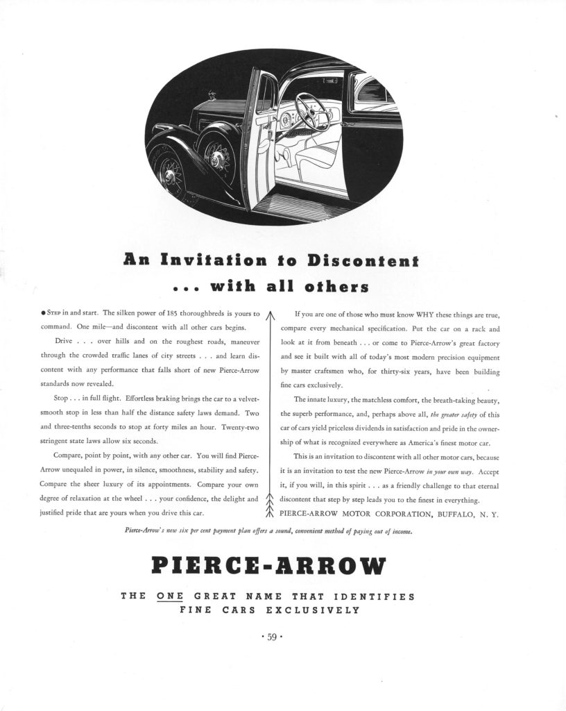 Advertising 1936-1938 – Pierce-Arrow Society